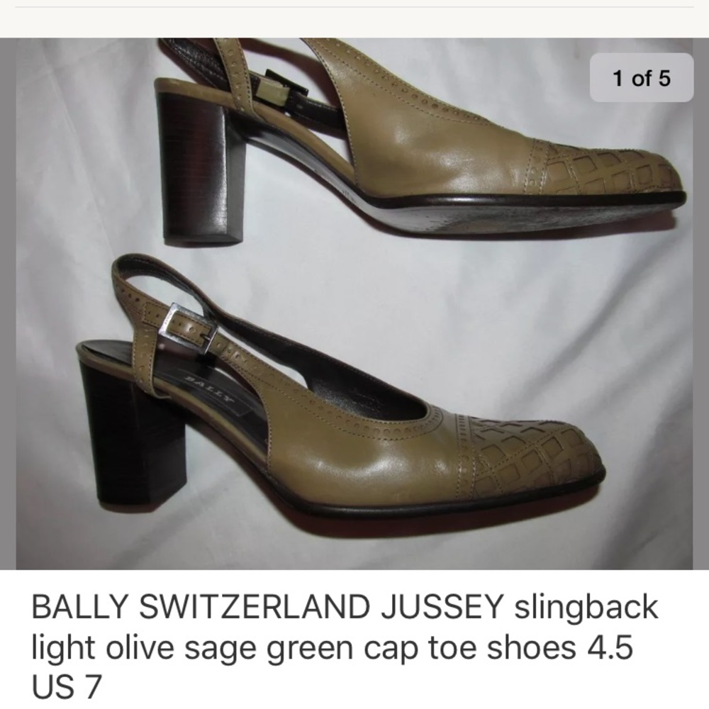 Bally Switzerland Jussey Slingback Cap Toe Shoes - Gem